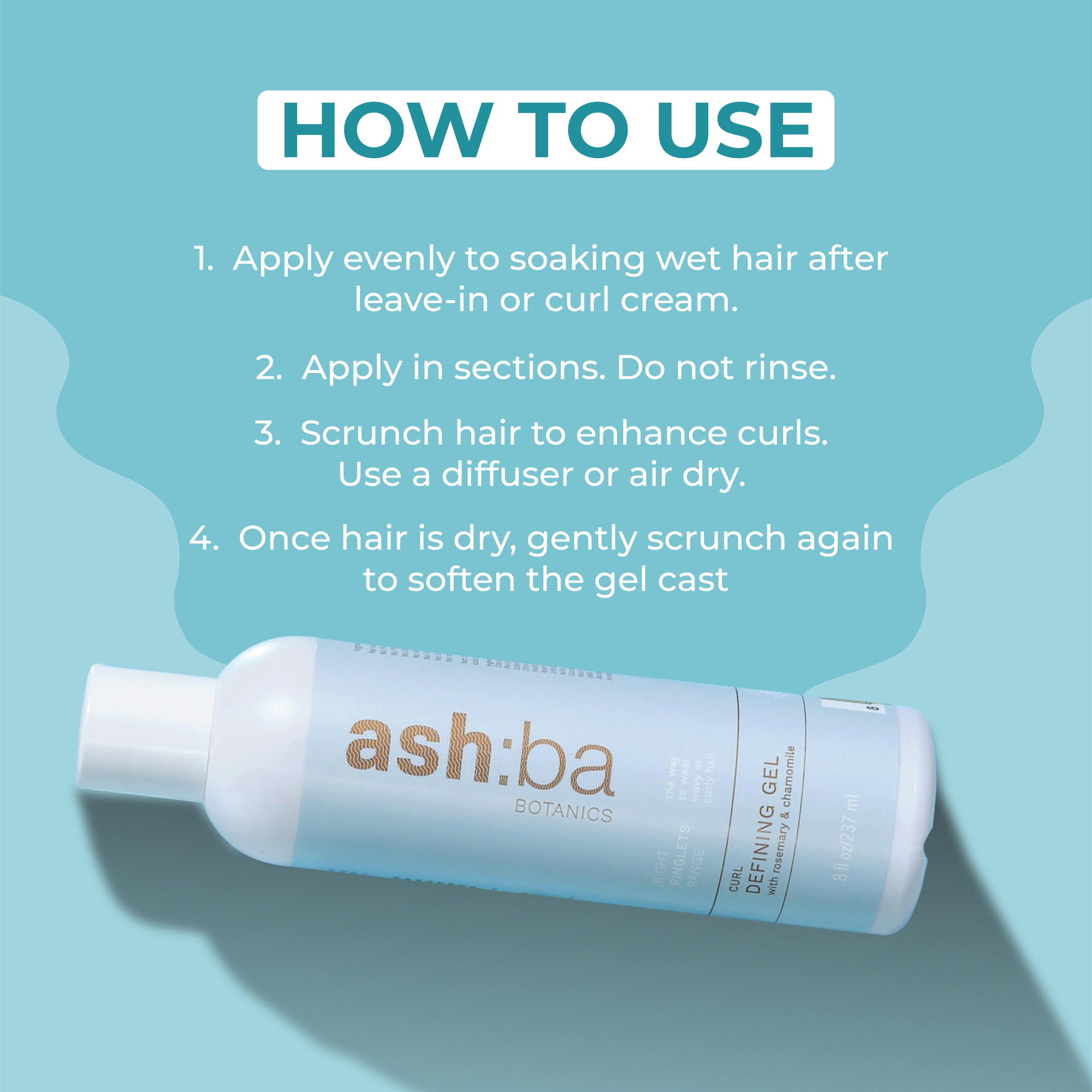 Curl Defining Gel for Curly Hair | Strong Hold, Frizz Control | Ashba ...